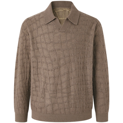 CHINISM赤尘复古翻领Polo毛衣男