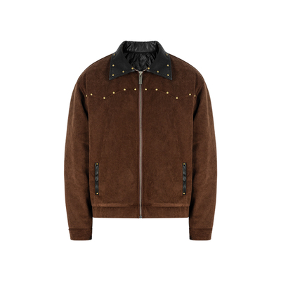 ANTIDOTE美式皮领铆钉拼接麂皮底特律夹克男休闲复古宽松工装外套