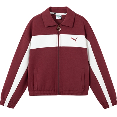 PUMA彪马童装新款女童拉链外套洋气立领夹克T7设计拼接潮流秋装