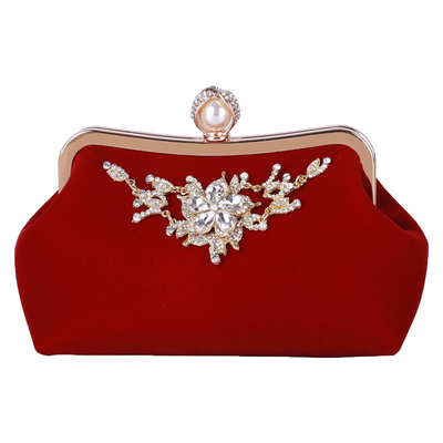 婚礼红色手提包配旗袍手拿包