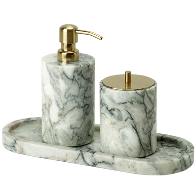 高级感卫浴洗漱套件奢石冷翡翠