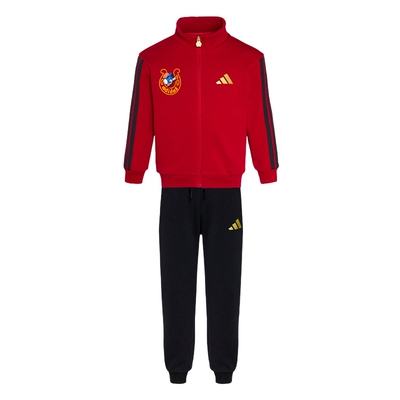 adidas阿迪达斯新年款夹克长裤两件套春小童红色运动套装 KV6978