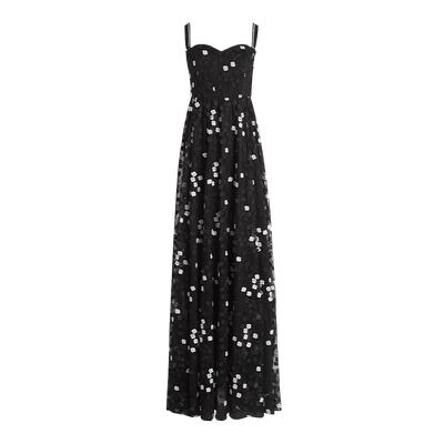 星空繁华后构想黑色蕾丝吊带裙秋