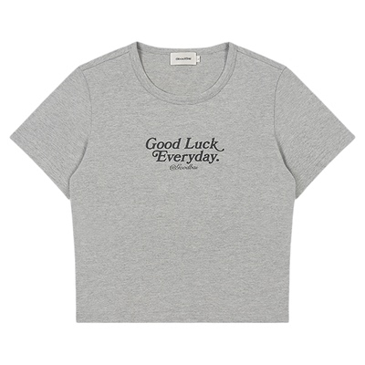 GOODBAI ‘Good Luck Everyday'印花正肩短袖T恤