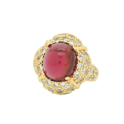 梵克@宝80年代酒红琉璃耳饰戒指