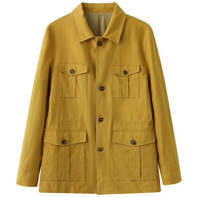 柏·品春秋棉麻面料夹克