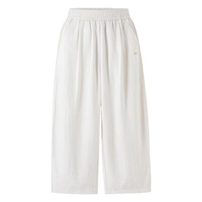 安奈儿童装女童裤子2025夏新款运动休闲垂顺弹力时尚宽松阔腿长裤