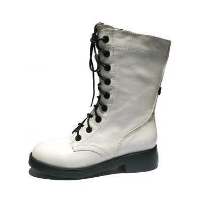 圆头低跟中筒英伦风女靴包邮