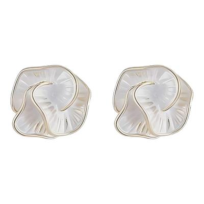 气质优雅温柔山茶花耳钉