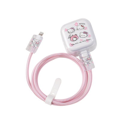 适用iPhone17pro充电器保护套20W苹果15充电头保护壳透明卡通16充电线保护扣防折断40W17air绕线器硅胶防猫咬