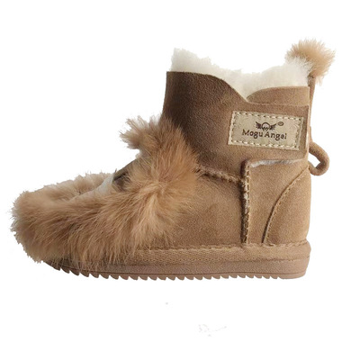 小狮子新款儿童雪地靴羊皮毛一体加厚保暖防滑宝宝鞋新款2022
