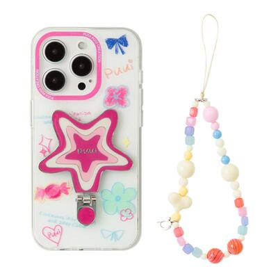 【周雨彤段晓薇同款】Puui原创适用苹果15pro手机壳16pro可爱镜面15pro星星17promax带支架16创意17pro手机壳