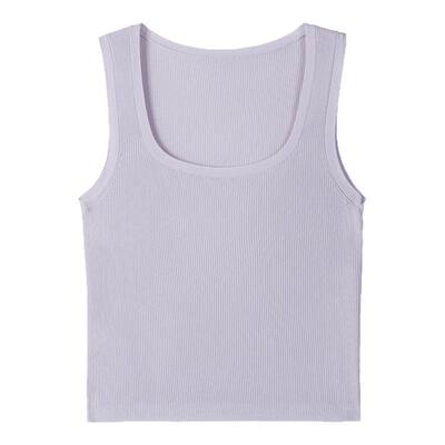 凉感冰丝宽肩带遮副乳方领背心