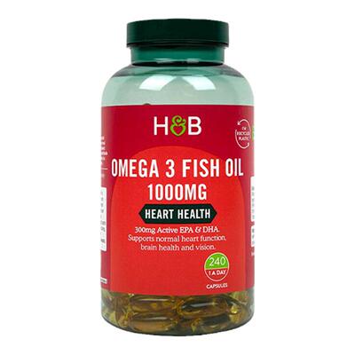 英国HB荷柏瑞Omega3深海鱼油胶囊中老年补脑1000mgDHA/EPA240粒
