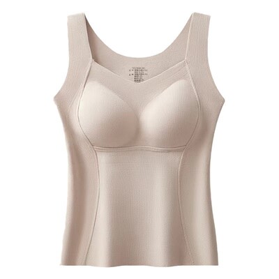 素简衣衣LINHAN邻韩德绒保暖背心女免穿文胸无钢圈打底上衣女6668