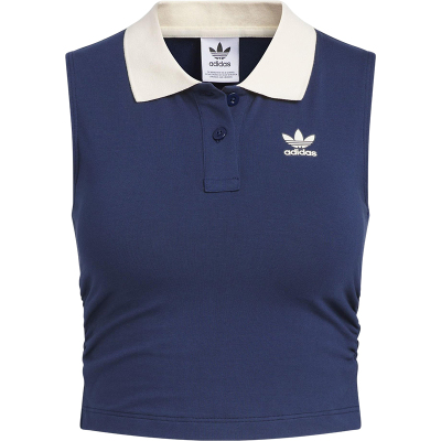 Adidas/阿迪达斯正品三叶草女士修身翻领短款透气背心KE3893