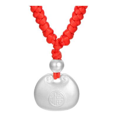 足银实心小胖福，宝宝长命锁