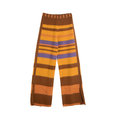 可爱保暖字母条纹毛织休闲裤