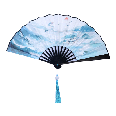 中国风新中式绢布竹子舞蹈扇折扇