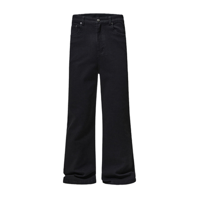 ISTURE 巴黎bootcut黑色微喇牛仔裤男女美式复古高街做旧显瘦长裤