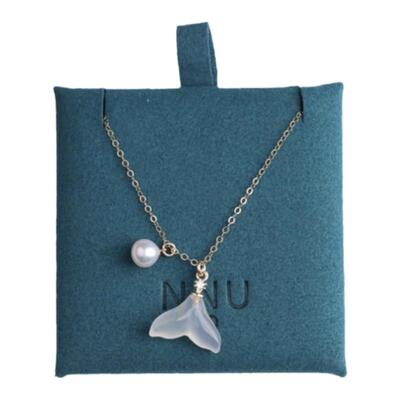 玛瑙鱼尾美产14K注金包金锁骨链