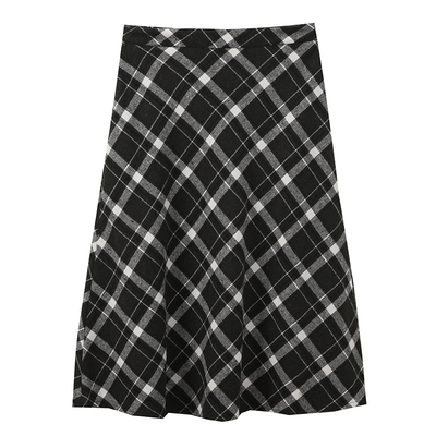 复古格纹毛呢显瘦格纹半身裙