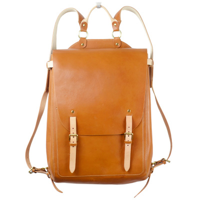 原创牛皮复古双肩包张嘉元同款