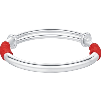 潮宏基足银手镯经典国风