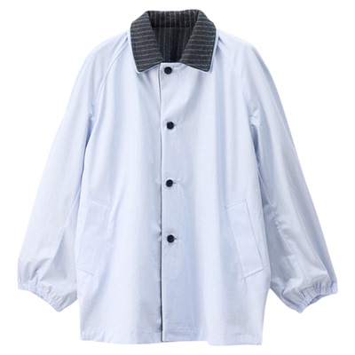 ETHOR女士条纹双面工装夹克外套