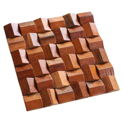 扩散实木电视背景墙马赛克