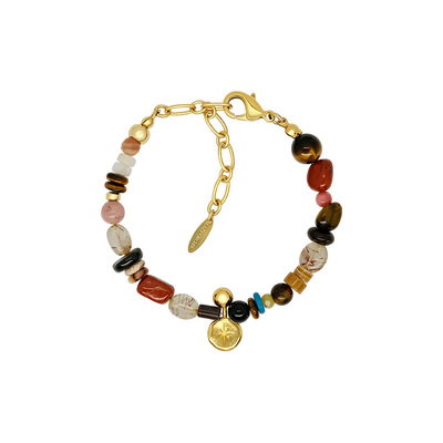 LAZY CIRCLES彩虹石手链女朋友礼物天然石串珠日常通勤百搭首饰