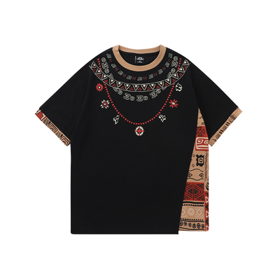 LAMLICKA民族风凉感面料短袖t恤