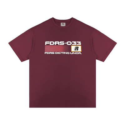 FDRR字图案印花重磅美式短袖t恤