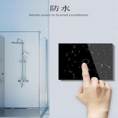 触摸开关欧规墙壁开关触控感应钢化玻璃面板单触摸开关86*86*35MM