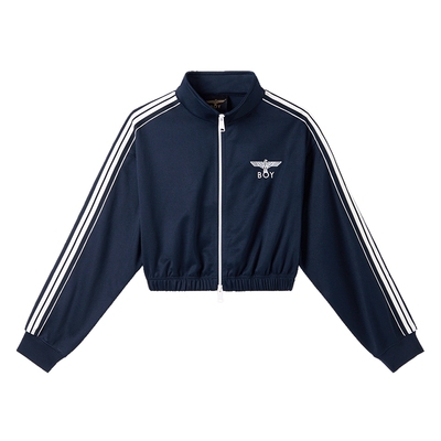 【云波海盐】BOYLONDON春季女款半高领撞色复古运动短外套W12004