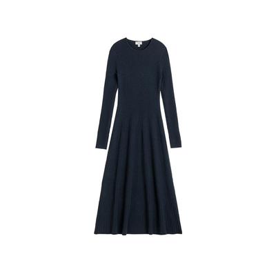 CLUB MONACO女装羊毛混纺修身显瘦坑条轻熟赫本针织连衣裙