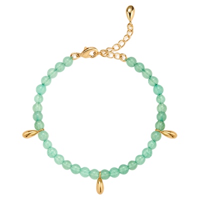 Neverfar「Flow」绿东陵单层/双层水滴手链高级感