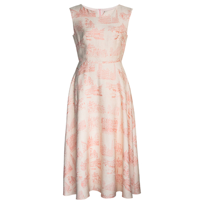 罗衣大摆无袖提花新中式连衣裙