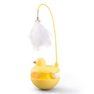 不倒翁猫玩具自嗨解闷神器羽毛逗猫棒耐咬球消耗体力的小猫咪用品