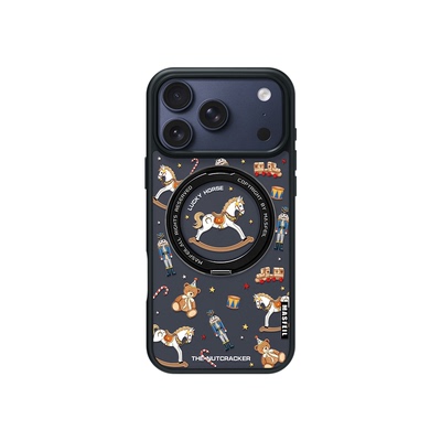 MASFEIL × 胡桃小木马适用苹果17promax手机壳iPhone16pro新款磁吸带支架ip15全包Fo5支点高级17可爱套新年