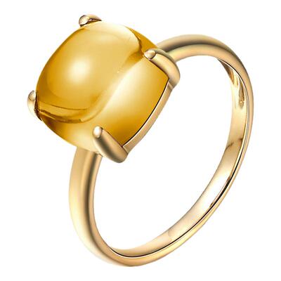 克拉天然彩色宝石黄水晶戒指