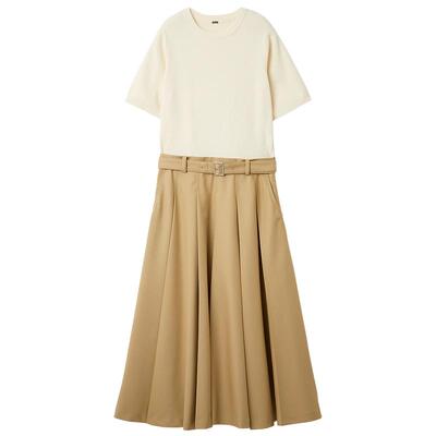 Mila Owen26春夏新品复古优雅假两件拼接短袖连衣裙09WNO261008