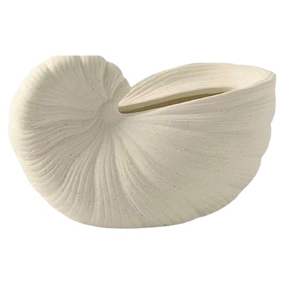 复古海螺陶瓷桌面纸巾收纳盒