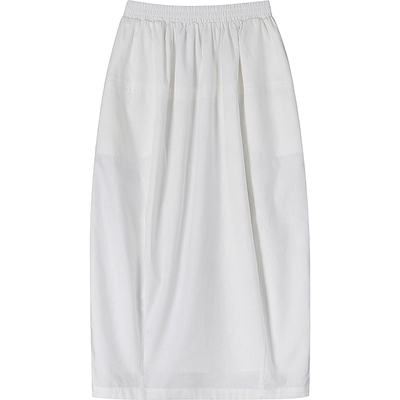 PURITY小众简约白色气质花苞遮胯显瘦设计夏季女时尚百搭半裙