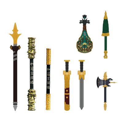 黄金兵人武器积木人仔军事乐高三角洲行动威龙红狼小型狙击枪配件