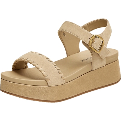 天美意2025新款商场同款厚底增高百搭女一字带凉鞋CFX01BL5