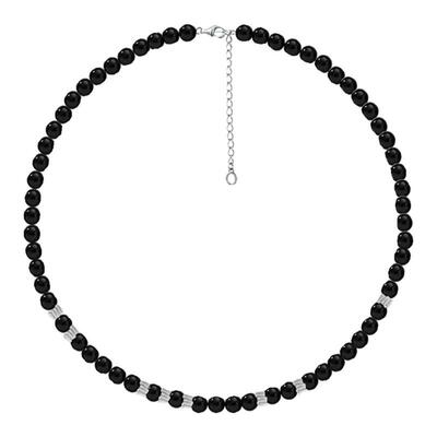 ON ONES OWN「原点系列」天然黑玛瑙串珠项链24高级感轻奢锁骨链