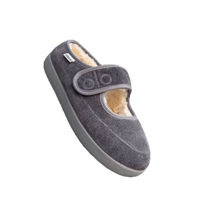 羊毛版~魔术贴加绒厚底包头半拖