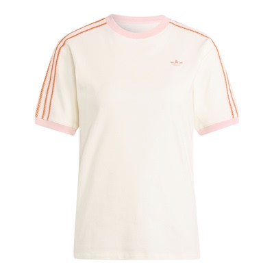 Adidas/阿迪达斯正品三叶草新款女米白粉色经典亲肤短袖T恤KY8126