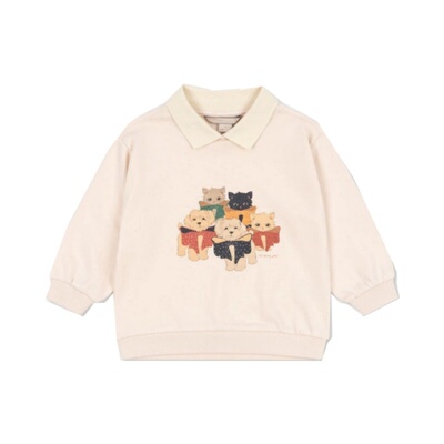 欧美儿童ks纯棉加绒猫咪卫衣卫裤